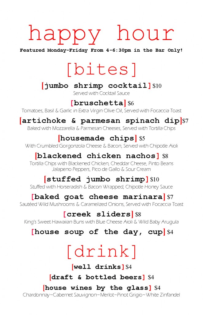 Your SCV Happy Hour List – Eve’s Wine and Spirits 101